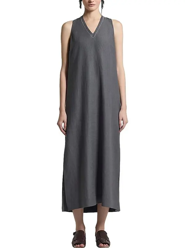 Peserico Sleeveless V-neck Maxi Dress - Aviator Blue