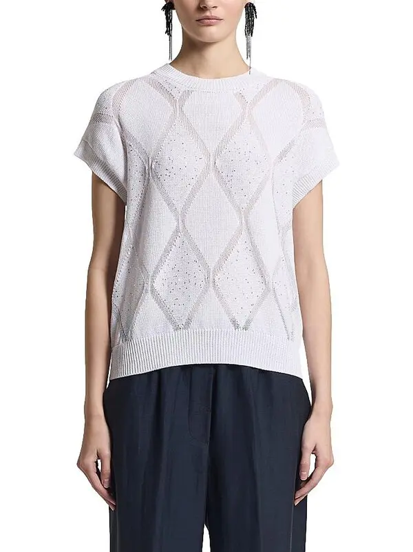 Peserico Paillette Embellished Sweater - Natural White