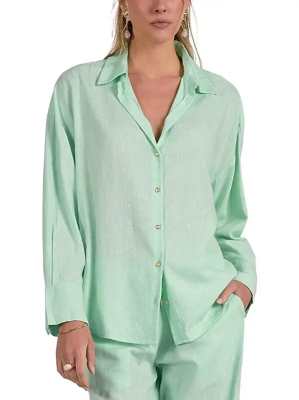 Elan Collared Button-down Shirt - Mint