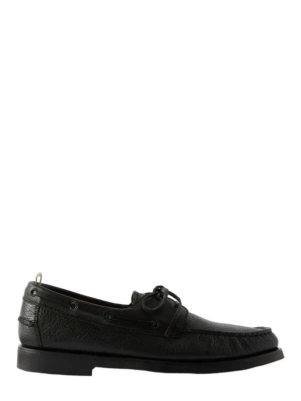 Officine Creative Balfron Leather Boat Shoes - Black