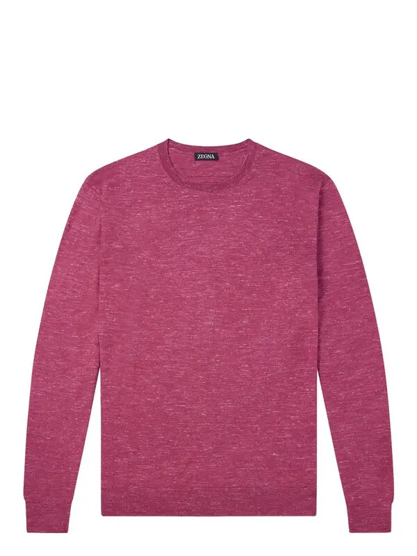 Zegna Silk, Cashmere, And Linen-blend Sweater - Pink