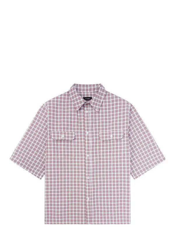 WILLY CHAVARRIA Ss Corcoran Checked Woven Shirt - Red