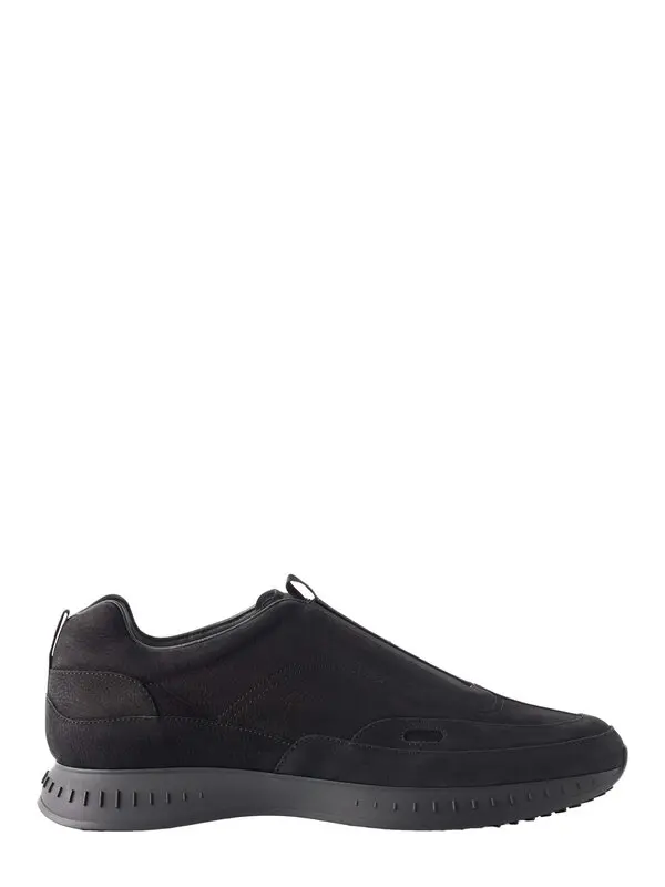 John Lobb Elastic Stream Nubuck Sneakers - Black