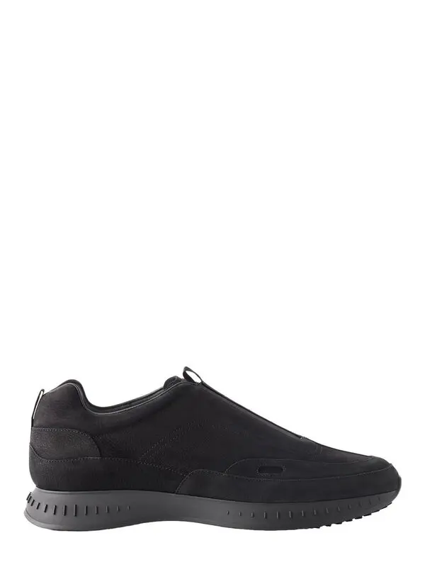 John Lobb Elastic Stream Nubuck Sneakers - Black