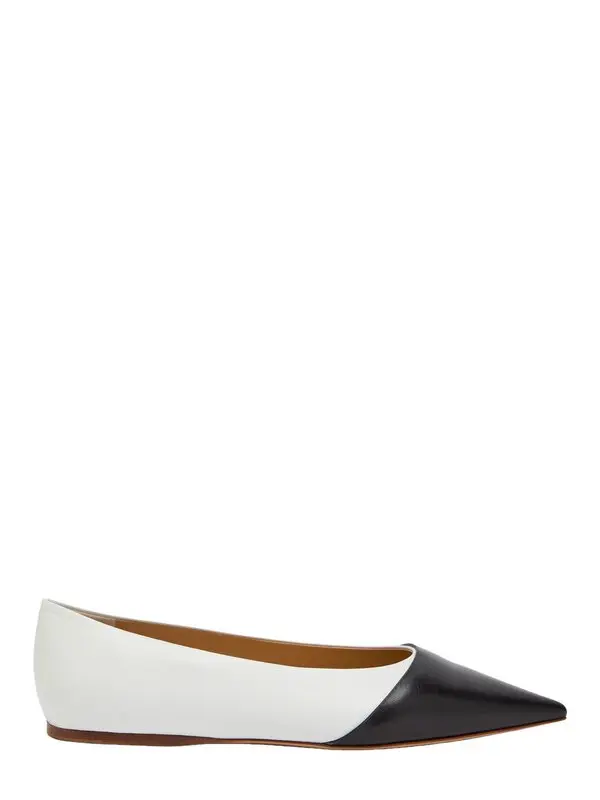Gabriela Hearst Empress Color-blocked Leather Ballet Flats - White