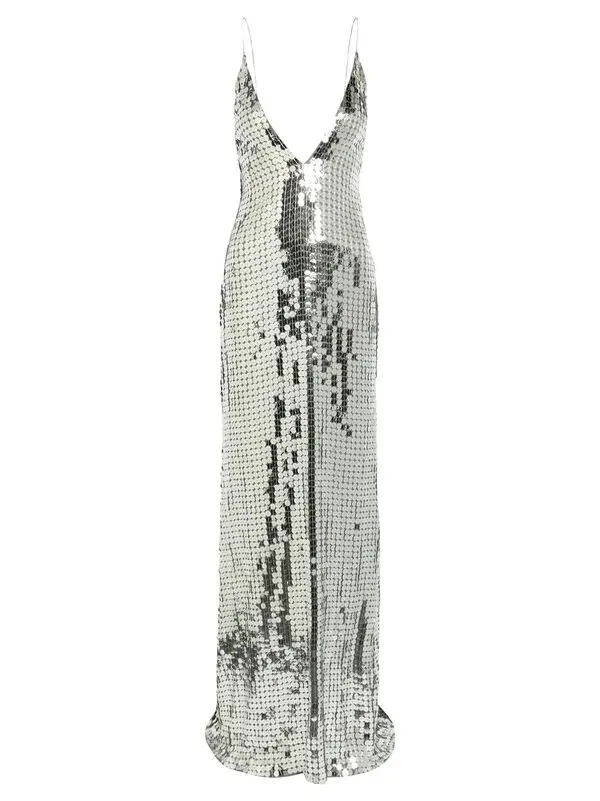 THE NEW ARRIVALS ILKYAZ OZEL Sequin-embellished Maxi Dress - Grey