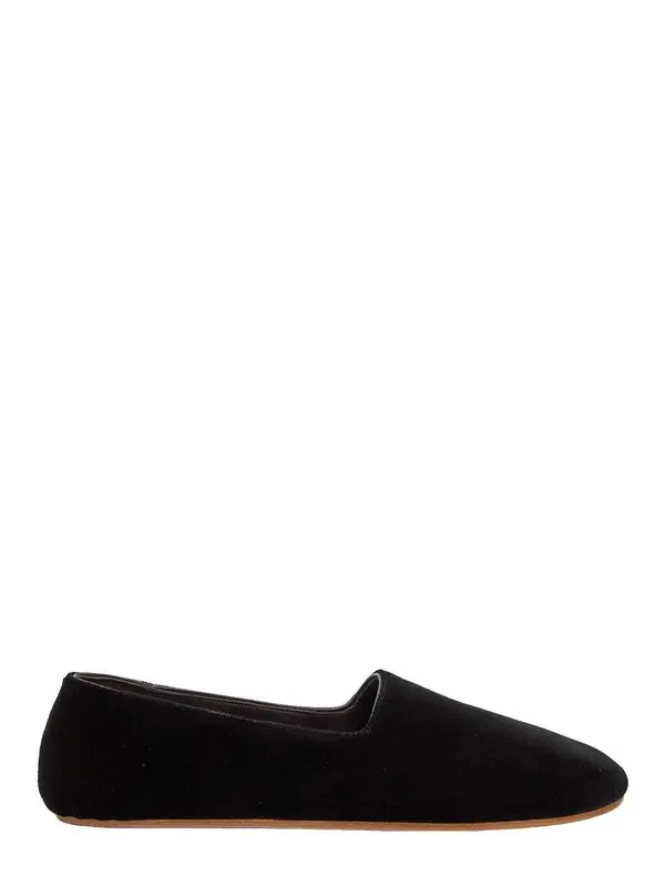 THE ROW Ponti Velvet Slipper Flats - Black