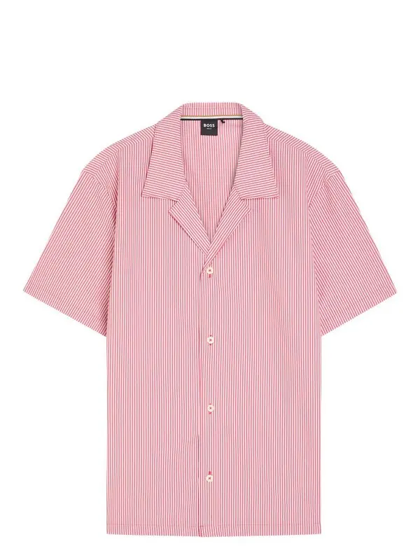 BOSS Striped Seersucker Shirt - Red