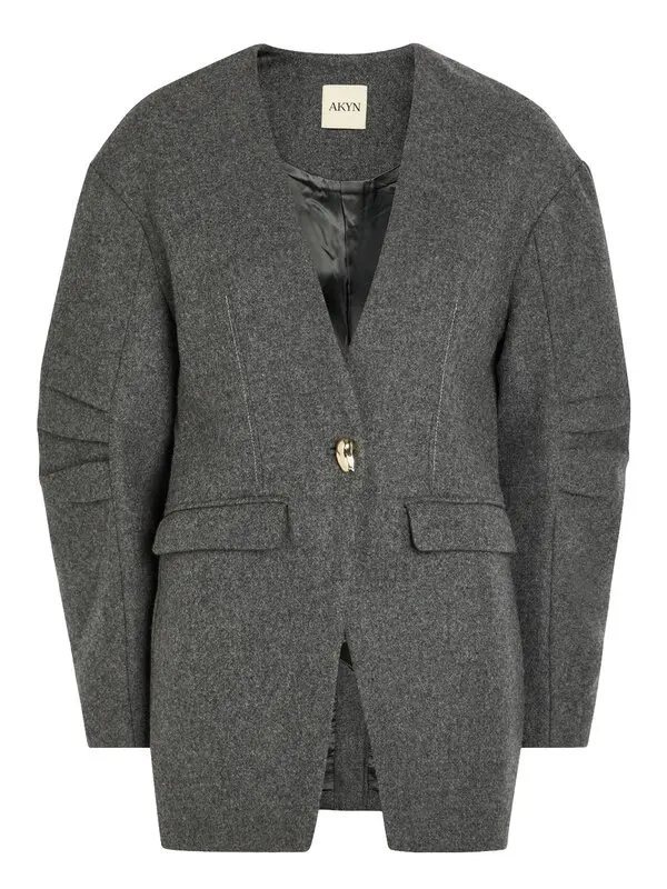 AKYN Harlow Fitted Wool Jacket - Grey