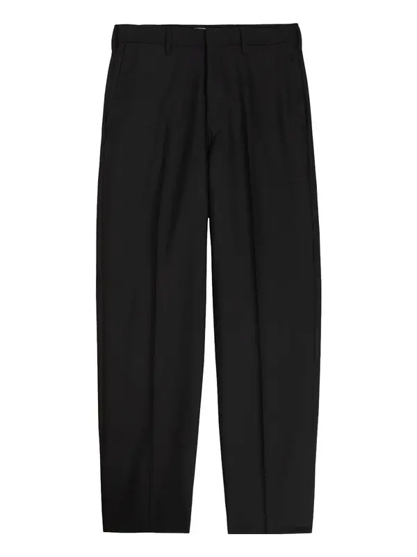 VOWELS Tapered-leg Wool-blend Trousers - Black