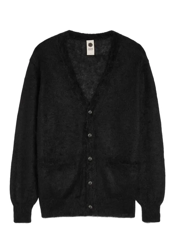 VOWELS V-neck Mohair-blend Cardigan - Black