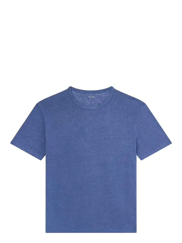 Hartford Linen-jersey T-shirt - Blue