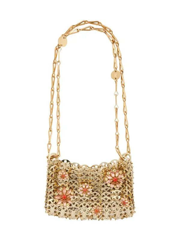 Rabanne 1969 Nano Embellished Metal Disc Shoulder Bag - Gold