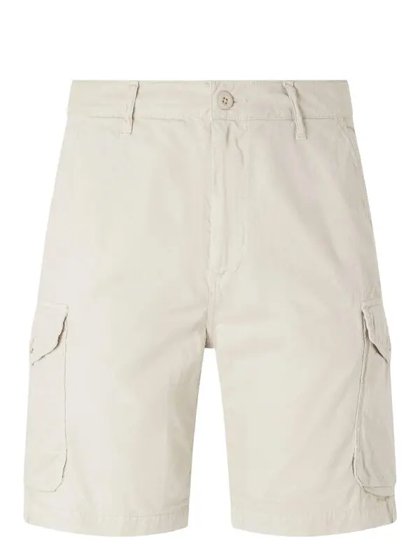Hartford Battle Straight-leg Cotton Shorts - Beige