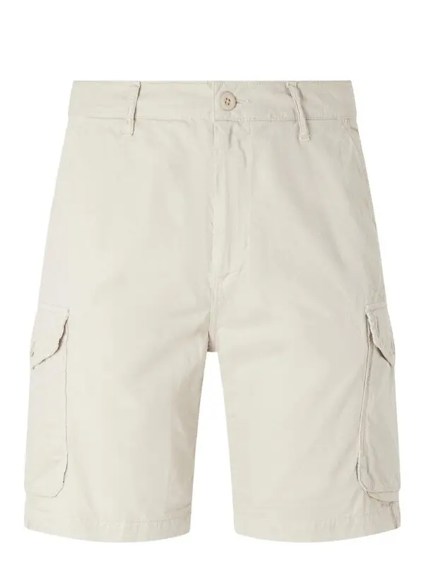 Hartford Battle Straight-leg Cotton Shorts - Neutrals