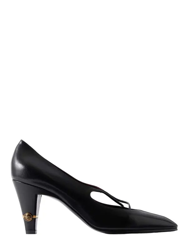 Versace Giulietta Leather Pumps - Black