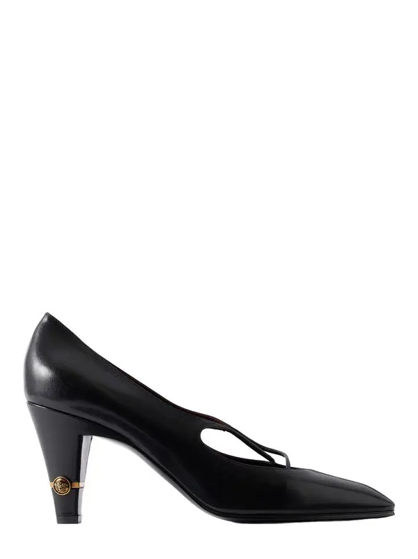 Versace Giulietta Leather Pumps - Black