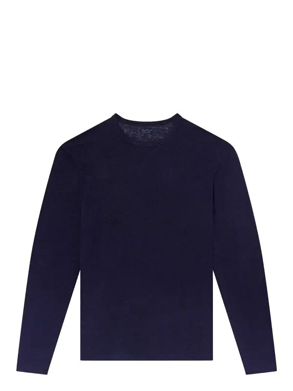 Hartford Linen-jersey T-shirt - Navy
