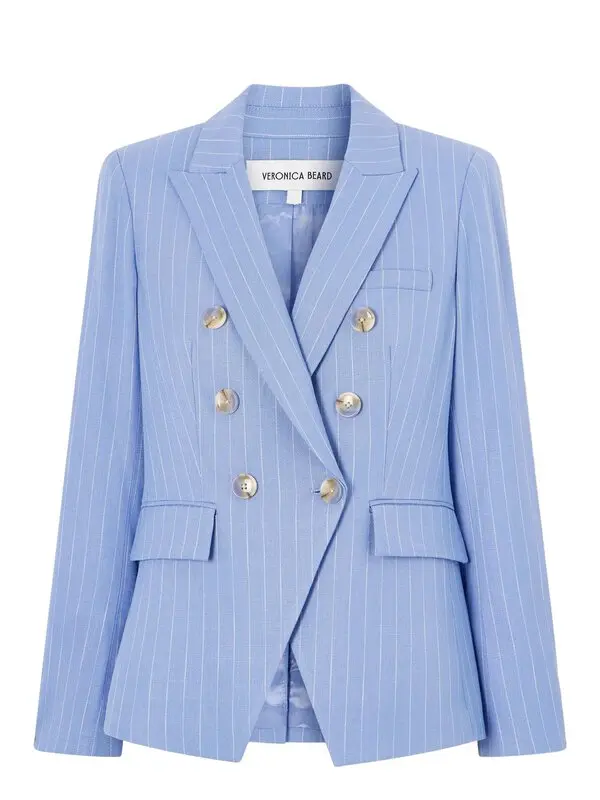 Veronica Beard Miller Pinstriped Blazer - Blue