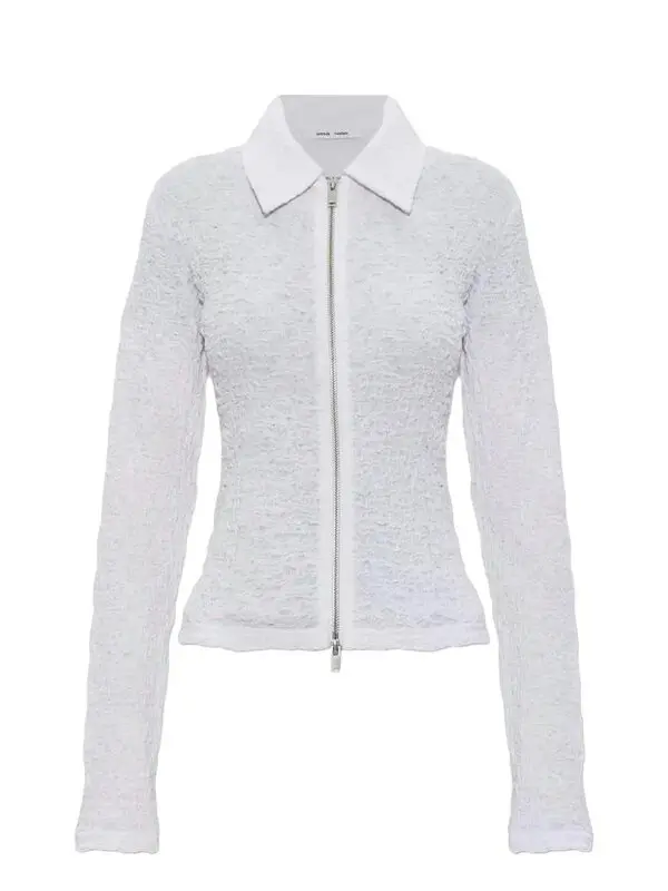 SAMSOE SAMSOE Zip Collared Top - White
