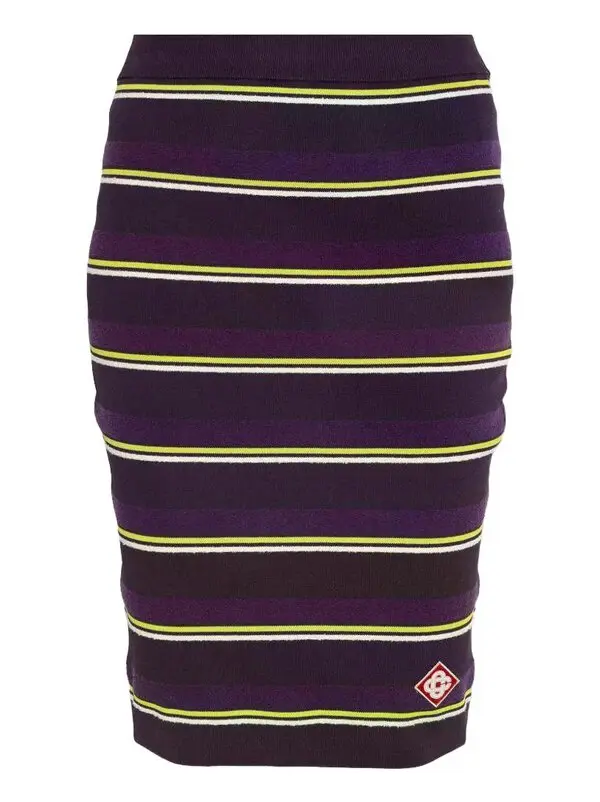 Casablanca Striped Mini Skirt - Purple
