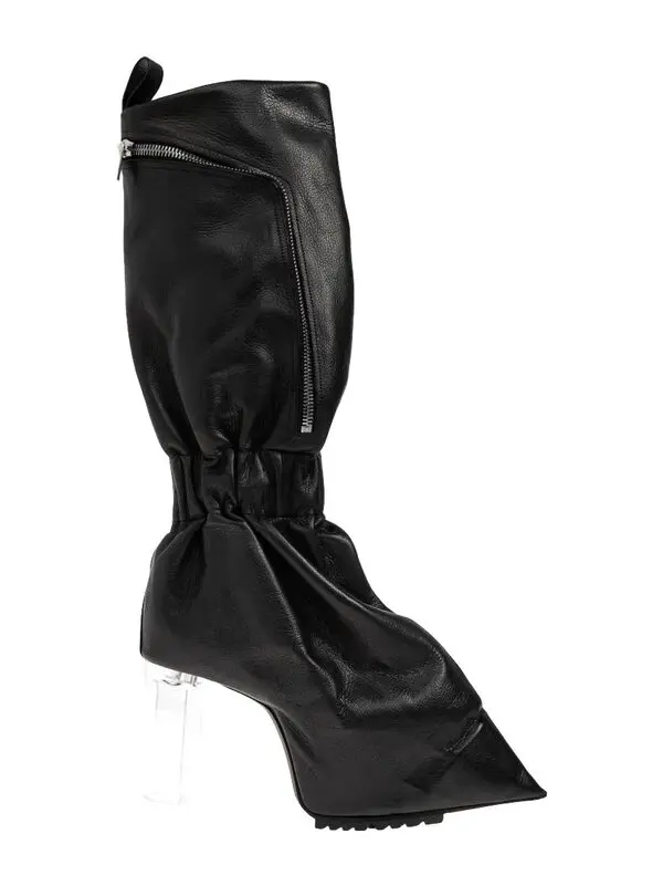 Rick Owens Taquito Zipper Leather Boots - Black