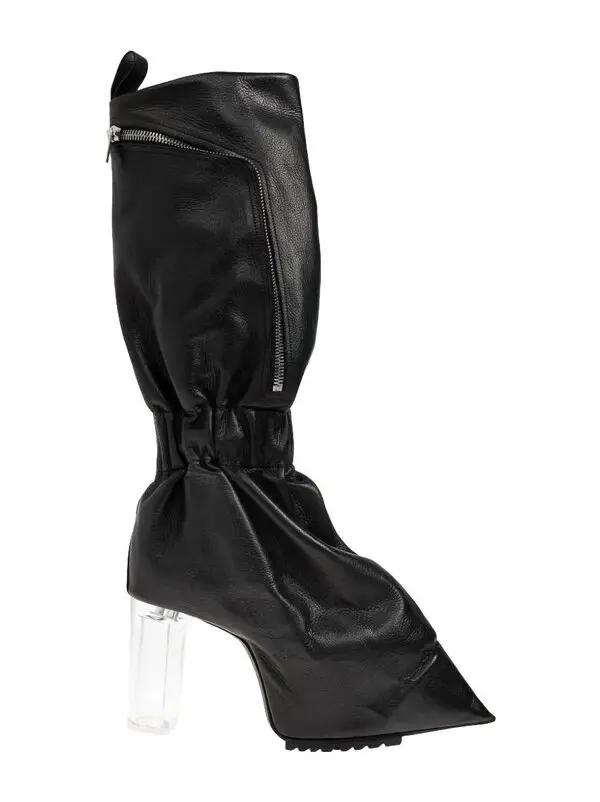Rick Owens Taquito Zipper Leather Boots - Black