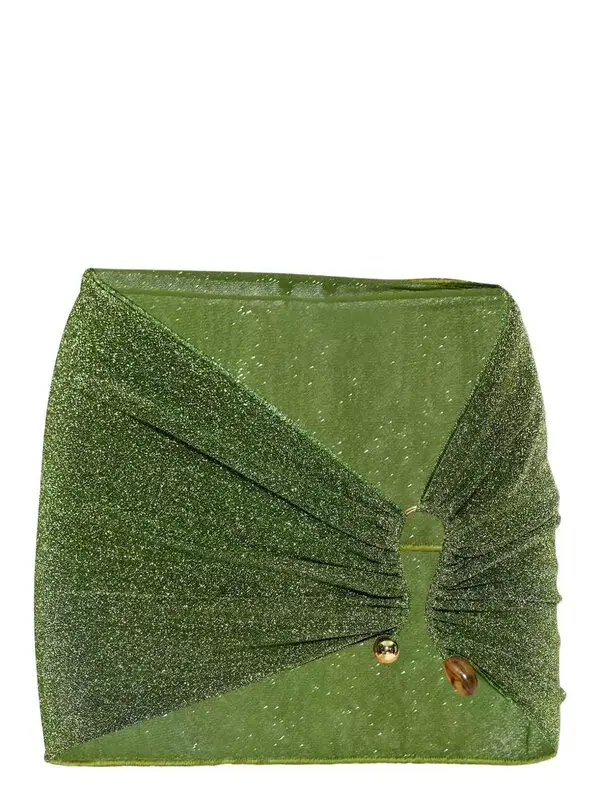 Oseree Ring-detail Mini Skirt - Green