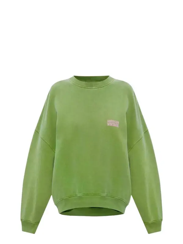 American Vintage Logo Crew Neck Sweatshirt - Green