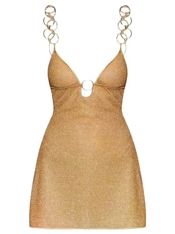 Oseree Ring-strap Mini Dress - Gold