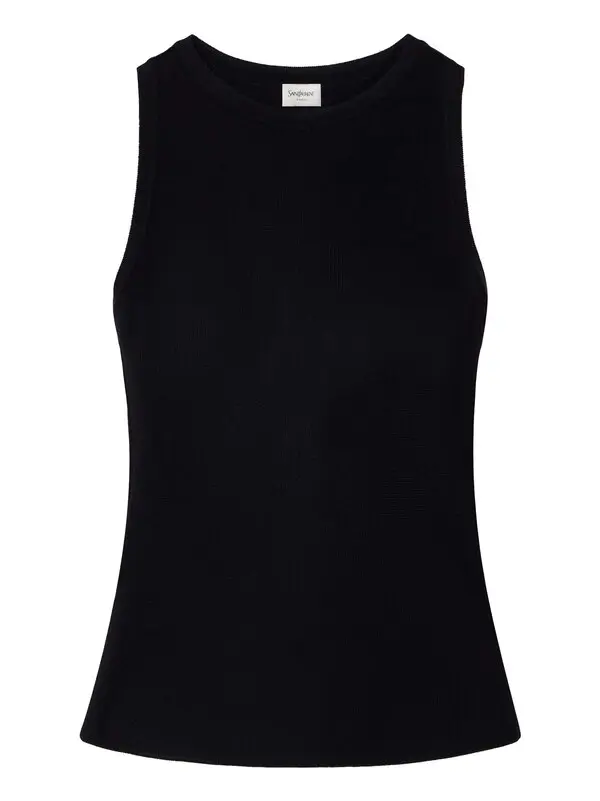 Saint Laurent Ribbed-knit Tank - Black