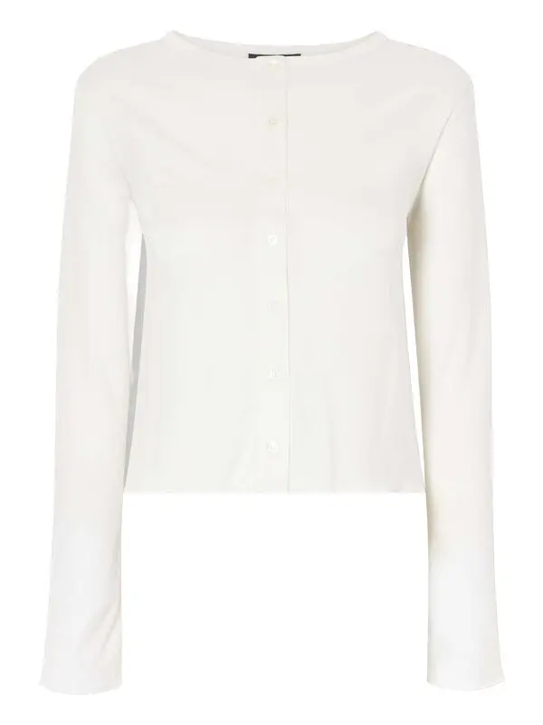 THE PARK Semi-sheer Lyocell Cardigan - White