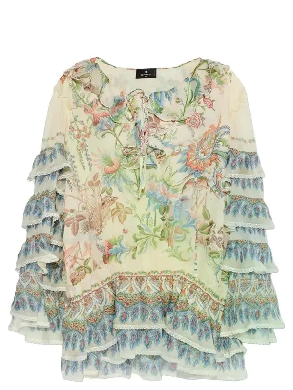 Etro Floral-pattern Mini Dress - Neutrals