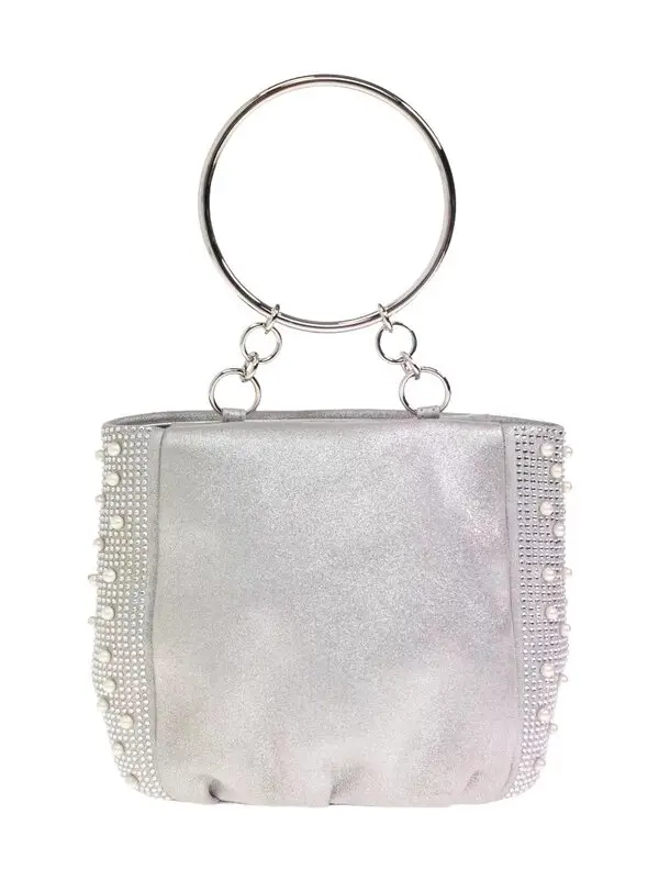 Rodo Faux-pearl Embellished Tote - Silver