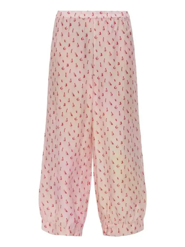 American Vintage Sailboat Print Trousers - Pink