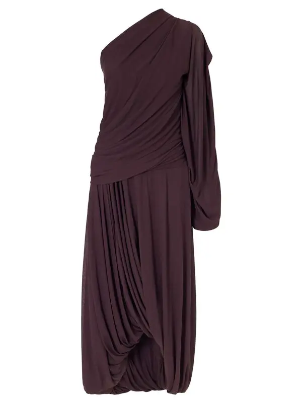 Proenza Schouler Gabri One-shoulder Draped Jersey Midi Dress - Purple