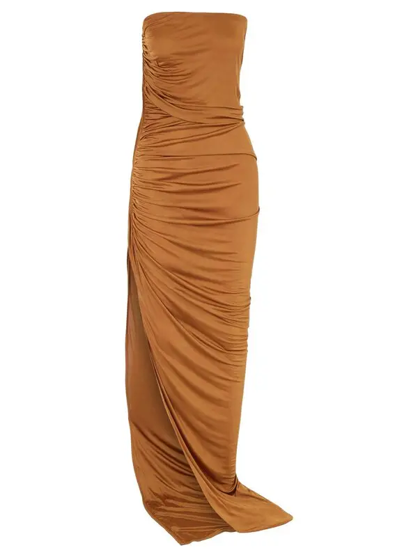 Rick Owens Edfu Strapless Gathered Gown - Gold