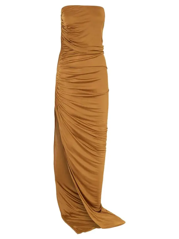 Rick Owens Edfu Strapless Gathered Gown - Gold