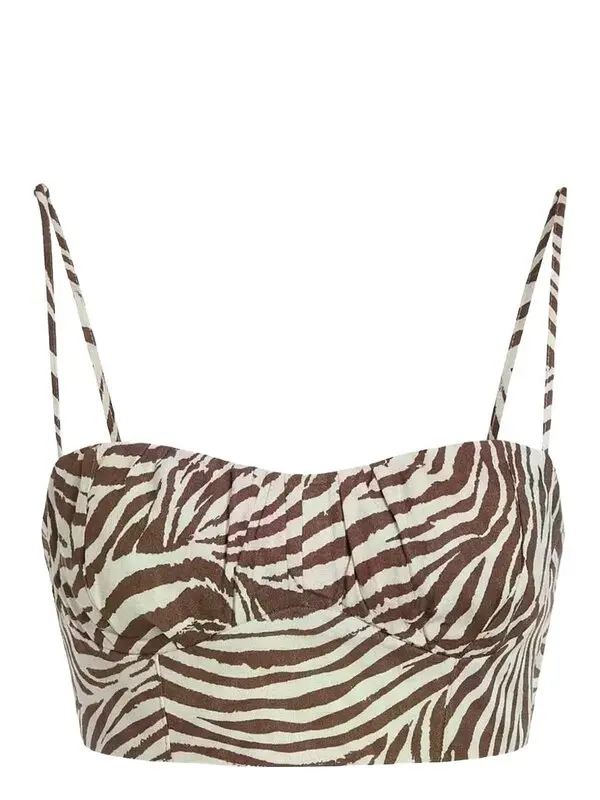 NICHOLAS Yulia Cropped Top - Brown