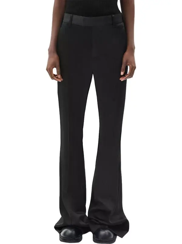 ANN DEMEULEMEESTER Adri Satin Flared Trousers - Black