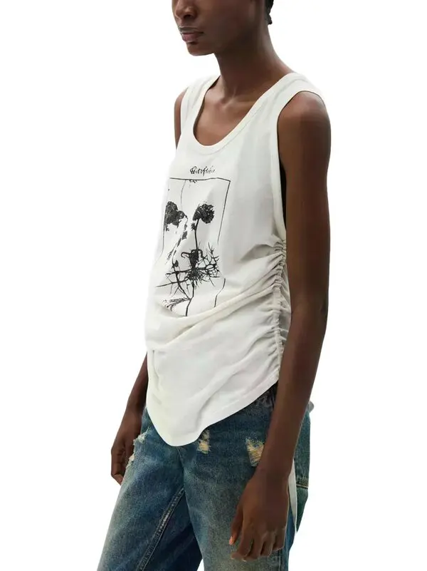 ANN DEMEULEMEESTER Mexi Jersey Tank Top - White