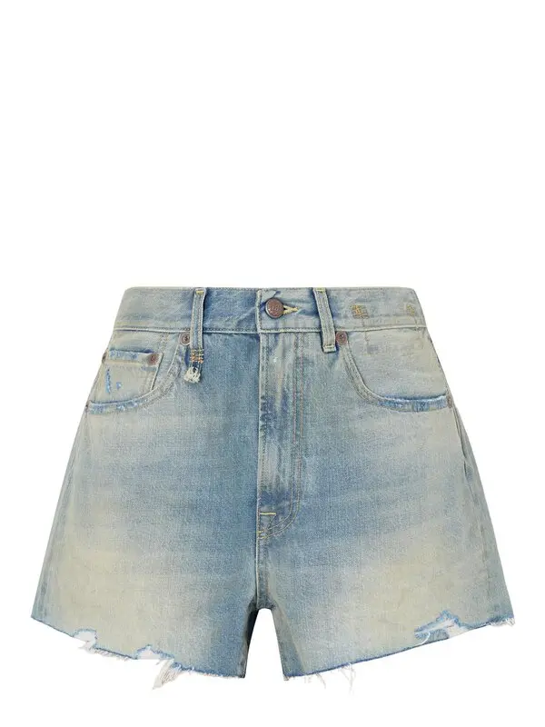 R13 X-bf Denim Shorts - Blue
