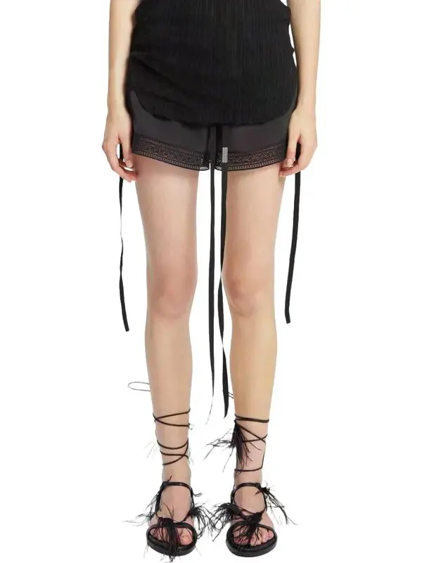 ANN DEMEULEMEESTER Sukhada Feather Tie Sandals - Black