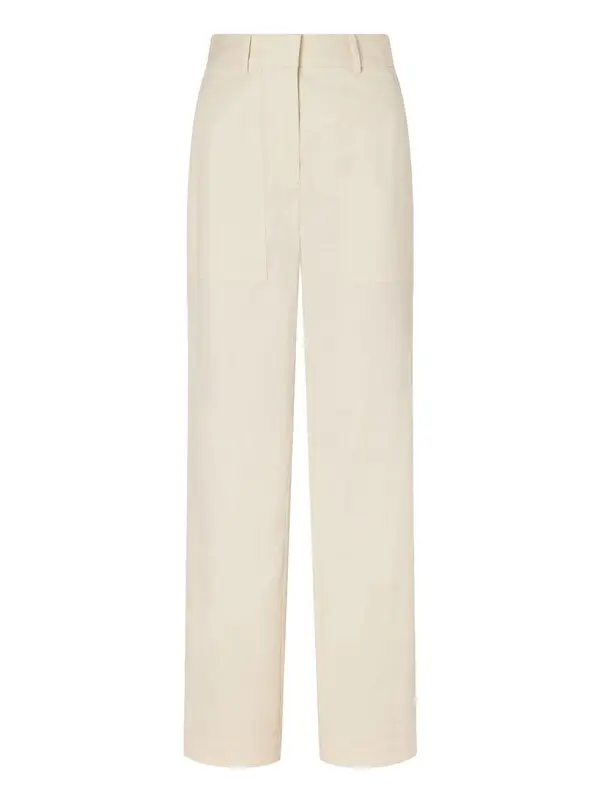 JOSEPH Jaber Cotton-blend Straight-leg Pants - Neutrals