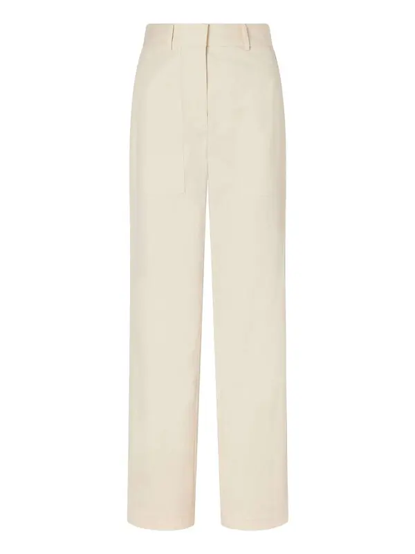 JOSEPH Jaber Cotton-blend Straight-leg Trousers - Off-white