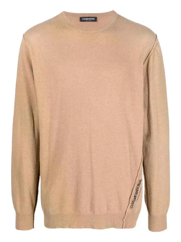 Costume National Logo Embroidery Knit Jumper - Neutrals