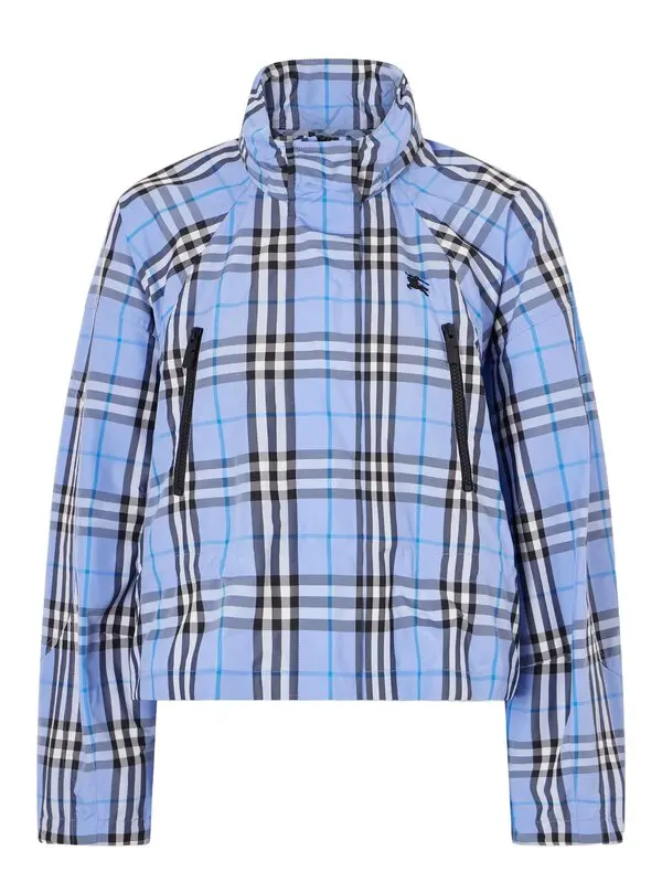 Burberry Layham Checked Shell Jacket - Blue
