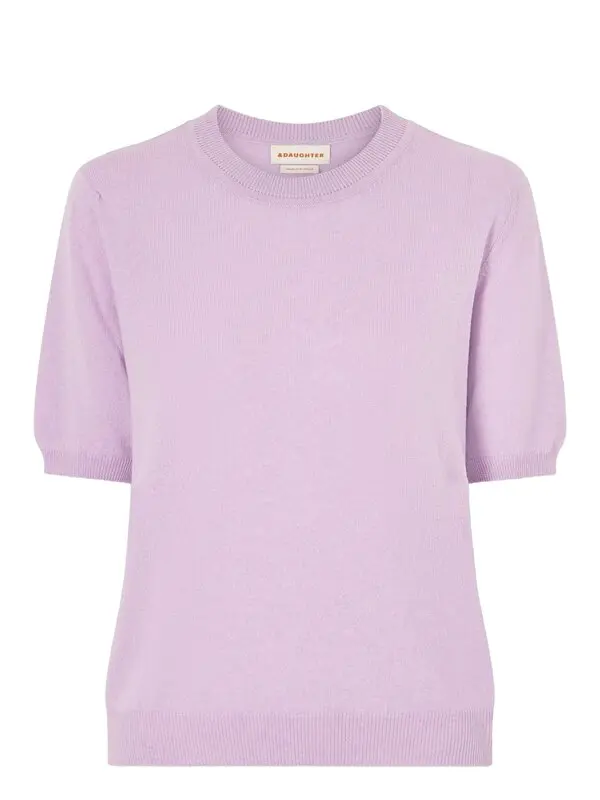 Daughter Emer Cropped Cashmere And Cotton-blend T-shirt - Lilac