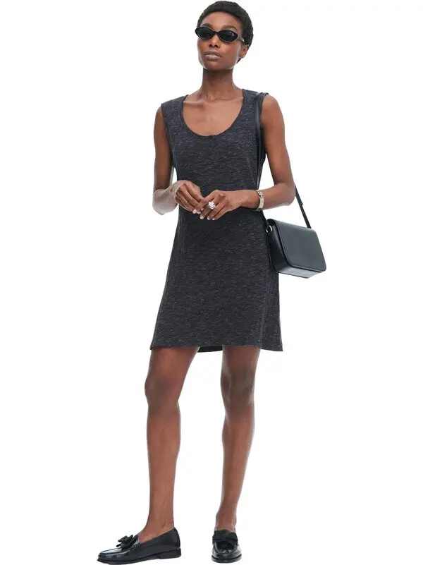 ATM Anthony Thomas Melillo Rib Sleeveless Henley Dress - Dark Navy