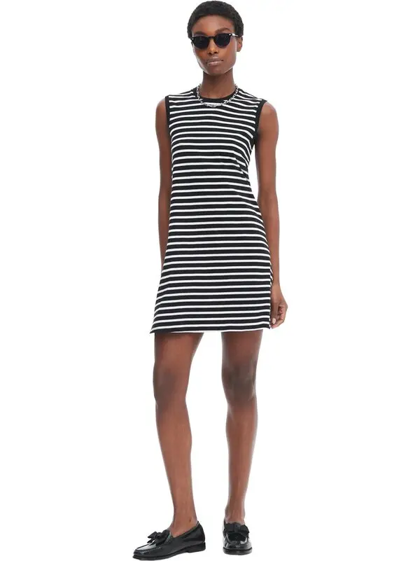 ATM Anthony Thomas Melillo Classic Jersey Sleeveless Dress - Black/white